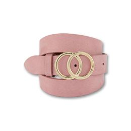 Bernd G&ouml;tz Lederg&uuml;rtel BERND G&Ouml;TZ "Lederg&uuml;rtel aus Veloursleder mit modischer Goldschlie&szlig;e", Damen, Gr. 100, rosa, Rindsleder, G&uuml;rtel Lederg&uuml;rtel