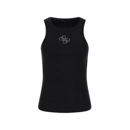 Guess Top 'GUENDALINA' Damen Gr&ouml;&szlig;e XL schwarz / silber