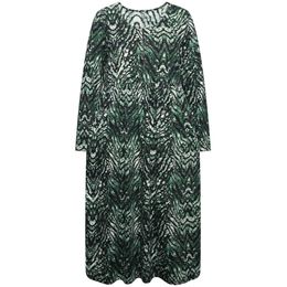 Ulla Popken Kleid Damen Gr&ouml;&szlig;e 58/60 gr&uuml;nmeliert Winterkleid
