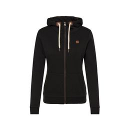 Kapuzensweatjacke oxmo "Kapuzensweatjacke OXVicky", Damen, Gr. S, schwarz (meteorite), Obermaterial: 80% Polyester PES. 20% Baumwolle CO., Sweatjacken