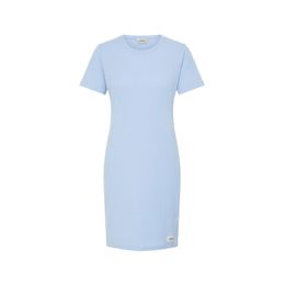 Midikleid oxmo "Midikleid OXPimatta", Damen, Gr. M, N-Gr, blau (vista blau), Obermaterial: 57% Baumwolle CO. 43% Polyester PES., Kleider Midikleid