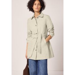 Outdoorjacke Street One, Damen, Gr. 44, powder beige, Web, 69% Baumwolle, 31% Polyester, unifarben, normal ca. Mitte Oberschenkel, V-Ausschnitt, abgesteppt, Jacken Outdoorjacke, im soften Baumwoll-Mix