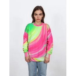 Salzhaut Sweatshirt 'Wier' Damen Gr&ouml;&szlig;e M grasgr&uuml;n / neongr&uuml;n / neonpink