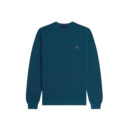 Fred Perry Pullover 'Fp Piqu&eacute;' Herren Gr&ouml;&szlig;e M petrol