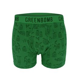 Greenbomb Boxershorts 'Animal Sloth Hang' Herren Gr&ouml;&szlig;e XL gr&uuml;n / dunkelgr&uuml;n