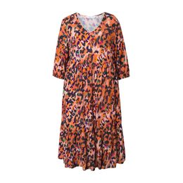 MIAMODA Kleid Damen Gr&ouml;&szlig;e 42 orange / schwarz / wei&szlig; Winterkleid