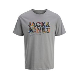 Jack & Jones Jack & Jones T-Shirt 'JJGeplas' Herren Gr&ouml;&szlig;e M blau / grau / orange / schwarz