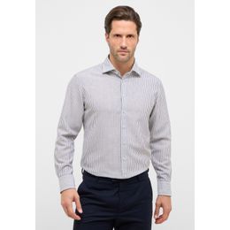Langarmhemd Eterna "MODERN FIT", Herren, Gr. 39, Normalgr&ouml;&szlig;en, navy, 17% Leinen, 83% Wolle (Merino), tailliert, Manschette, Hemden, EASY IRON (b&uuml;gelleicht)