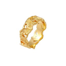 Elli Ring Ginkgo Blatt, tropisch Damen Gr&ouml;&szlig;e 58 gold