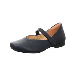 Think! Riemchenballerina THINK "Think Ballerinas Leder", Damen, Gr. 39, navy, Leder, Schuhe Riemchenballerina