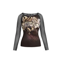 JIORO Bluse 'LEO ORCHID' Damen Gr&ouml;&szlig;e L schwarz