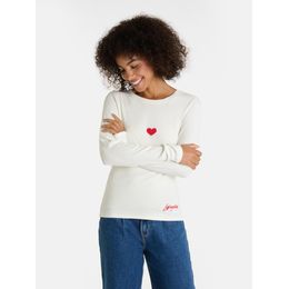 LIEBLINGSST&Uuml;CK Langarmshirt LIEBLINGSST&Uuml;CK "TaraL", Damen, Gr. 3XL, 110, sanftes wei&szlig;, 95% Baumwolle, 5% Elasthan, normal, Rundhals, Shirts Langarmshirt, mit Baumwoll-Anteil