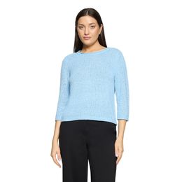 Strickpullover Betty Barclay "Damen mit 3/4 Arm", Damen, Gr. 38, powder blau, Strick, Obermaterial: 65% Polyacryl, 35% Polyamid, Basic, gerade normal, Rundhals, Pullover Strickpullover