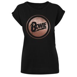 F4NT4STIC Shirt 'David Bowie Rose Gold Circle' Damen Gr&ouml;&szlig;e L bronze / schwarz