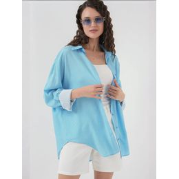 Bigdart Bluse Damen Gr&ouml;&szlig;e XL hellblau / wei&szlig;