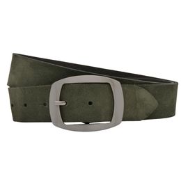Lederg&uuml;rtel AnnaMatoni "AnnaMatoni Damen Lederg&uuml;rtel in hochwertigem Velour Leder 4cm", Damen, Gr. TW85 - 100cm Gesamtl&auml;nge, olive 560, 100% Leder, G&uuml;rtel Lederg&uuml;rtel