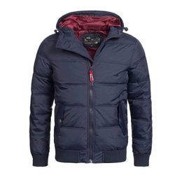 INDICODE Jeans Winterjacke 'Adrian ZA' Herren Gr&ouml;&szlig;e S navy / dunkelrot