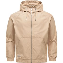 Outdoorjacke Ragwear "Roog YOUMODO", Herren, Gr. S (48), sand, Obermaterial: 65% Baumwolle, 35% Polyester, Basic, gerade h&uuml;ftbedeckend, hoch geschlossener Ausschnitt, elastischer Bund, Jacken Outdoorjacke, Leichte Herren &Uuml;bergangsjacke mit Kapuze