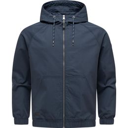 Outdoorjacke Ragwear "Roog YOUMODO", Herren, Gr. L (52), navy, Obermaterial: 65% Baumwolle, 35% Polyester, Basic, gerade h&uuml;ftbedeckend, hoch geschlossener Ausschnitt, elastischer Bund, Jacken Outdoorjacke, Leichte Herren &Uuml;bergangsjacke mit Kapuze