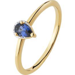 Christ Ring Damen Gr&ouml;&szlig;e 58 blau / gold