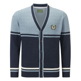 CHARLES COLBY Strickjacke ' Duke Braymen ' Herren Gr&ouml;&szlig;e XL blau