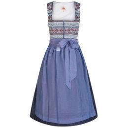 Spieth & Wensky Spieth & Wensky Dirndl 'Ghiese', mit geometrischem Muster, Rockl&auml;nge ca. 70 cm Damen Gr&ouml;&szlig;e 48 blau