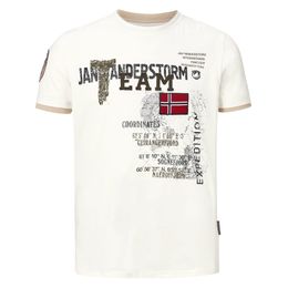 Jan Vanderstorm T-Shirt 'S&ouml;lve' Herren Gr&ouml;&szlig;e L Gro&szlig;e Gr&ouml;&szlig;en rot / schwarz / offwhite