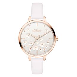 s.Oliver Uhr Damen Gr&ouml;&szlig;e One Size gold / wei&szlig;