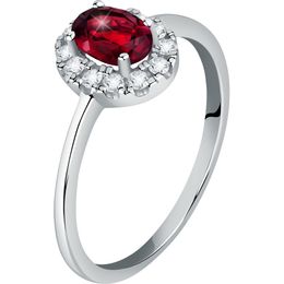 Christ Ring Damen Gr&ouml;&szlig;e 58 rot / silber