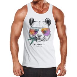 Neverless Shirt 'Panda Bambus' Herren Gr&ouml;&szlig;e S wei&szlig;