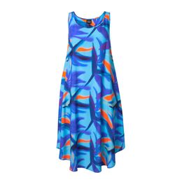 Ulla Popken Kleid Damen Gr&ouml;&szlig;e 50/52 aqua / hellblau / orange Winterkleid