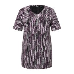 Ulla Popken Shirt Damen Gr&ouml;&szlig;e M/L lila / schwarz / wei&szlig;