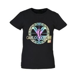 Carlo Colucci T-Shirt 'Canazei' M&auml;dchen Gr&ouml;&szlig;e 170/176 hellgelb / helllila / schwarz