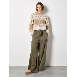 Apricot Fair Isle Cable Knit Jumper ' ' Damen Gr&ouml;&szlig;e XL stone