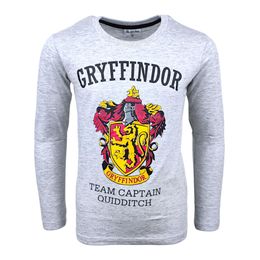 Harry Potter Shirt 'Harry Potter Langarmshirt Gryffindor' Jungen Gr&ouml;&szlig;e 164 grau