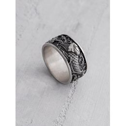 Reytel Ring 'JAPANESE KOI CARPS AND WAVES' Herren Gr&ouml;&szlig;e 55 silber
