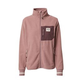 KariTraa Fleecejacke 'R&oslash;the' Damen Gr&ouml;&szlig;e L taupe / beere / wei&szlig;