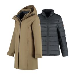 Travelin Outdoorjacke 'Ginser' Damen Gr&ouml;&szlig;e S braun / schwarz Winterjacke