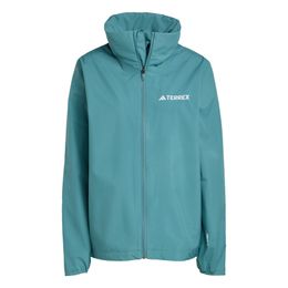 adidas terrex Outdoorjacke 'Essentials' Damen Gr&ouml;&szlig;e XXL petrol / wei&szlig;