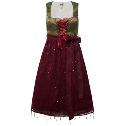 Ulla Popken Dirndl Damen Gr&ouml;&szlig;e 60 oliv / bordeaux