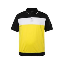 Men Plus Poloshirt Herren Gr&ouml;&szlig;e 4XL gelb / schwarz / wei&szlig;