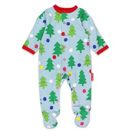 Toby tiger Strampler/Body 'Weihnachtsbaum' Jungen Gr&ouml;&szlig;e 56 hellblau