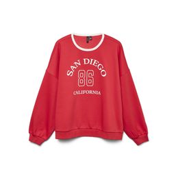 V&eacute;ro Moda Vero Moda Sweatshirt Damen Gr&ouml;&szlig;e M rot / wei&szlig;