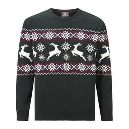 Jan Vanderstorm Pullover 'Tore' Herren Gr&ouml;&szlig;e XL dunkelgr&uuml;n / bordeaux / wei&szlig;