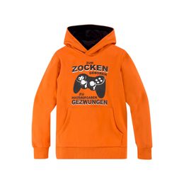 Kidsworld Sweatshirt Jungen Gr&ouml;&szlig;e 140/146 orange / schwarz / wei&szlig;