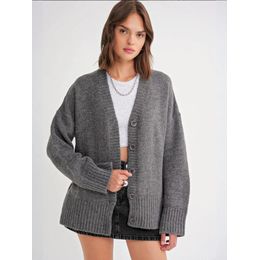 Mixray Strickjacke Damen Gr&ouml;&szlig;e S/L dunkelgrau
