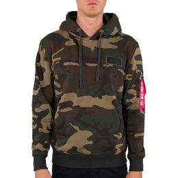 Alpha Industries Sweatshirt 'Back Print Camo' Herren Gr&ouml;&szlig;e S braun / khaki / tanne / neonorange