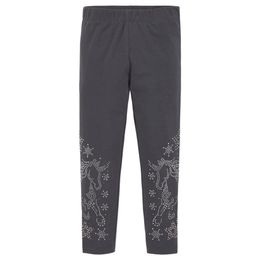 Arizona Leggings 'GLITZER PFERD' M&auml;dchen Gr&ouml;&szlig;e 128/134 anthrazit