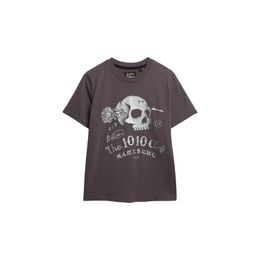 Superdry & Co T-Shirt 'Super Skull' Damen Gr&ouml;&szlig;e M stone / dunkelgr&uuml;n