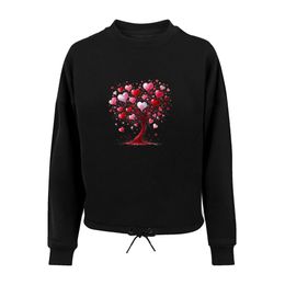 F4NT4STIC Sweatshirt 'Herz Baum Aquarell Druck' Damen Gr&ouml;&szlig;e M pink / rot / schwarz